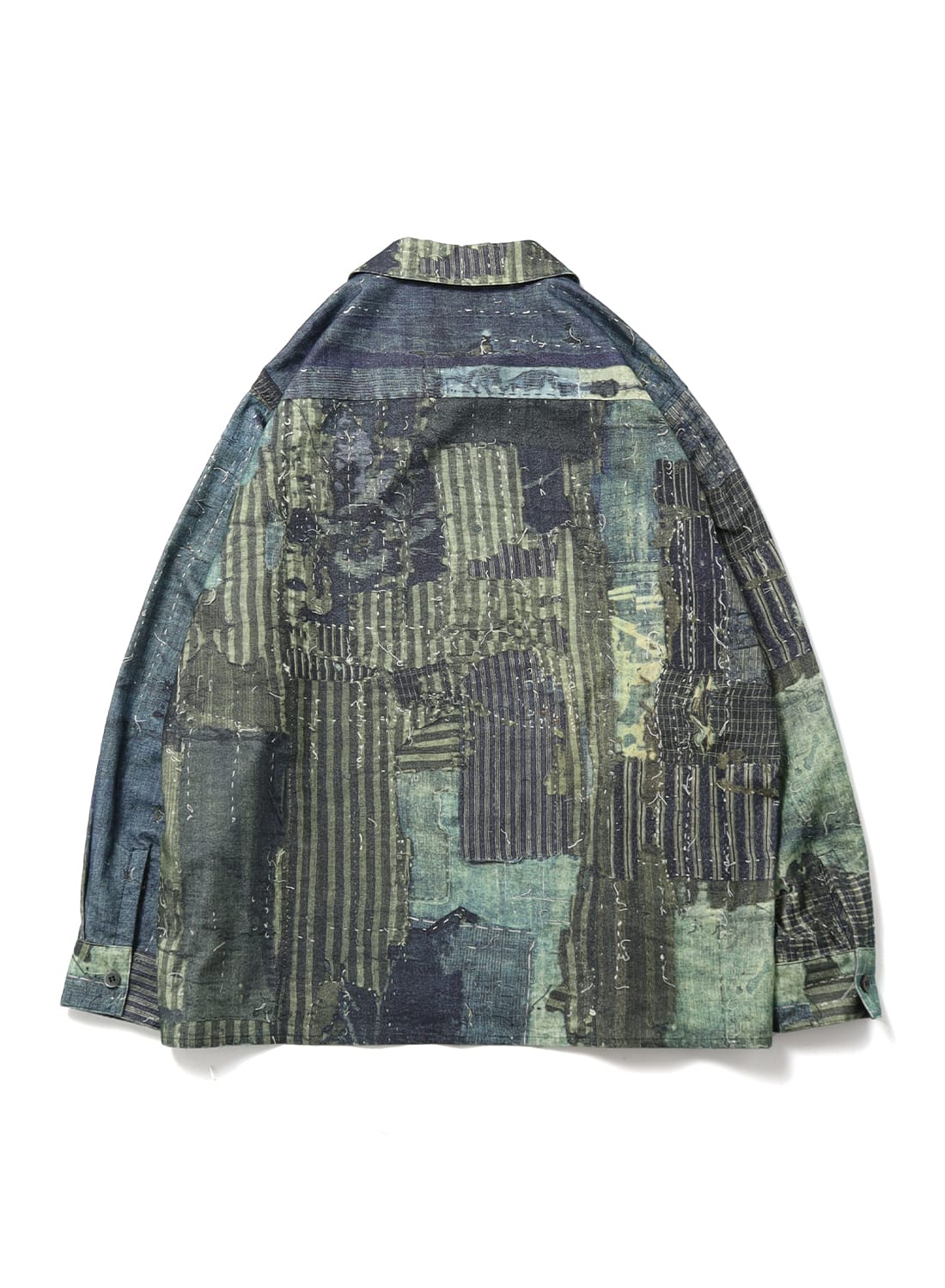 TOLQ（トルク）Printed Open Collar Shirts（プリンテッド オープンカラーシャツ ）プリントネル プリネル 開襟 開襟シャツ 転写プリント ネルシャツ アニマル柄 和柄 襤褸 メンズ 25-2201-d9.jpg